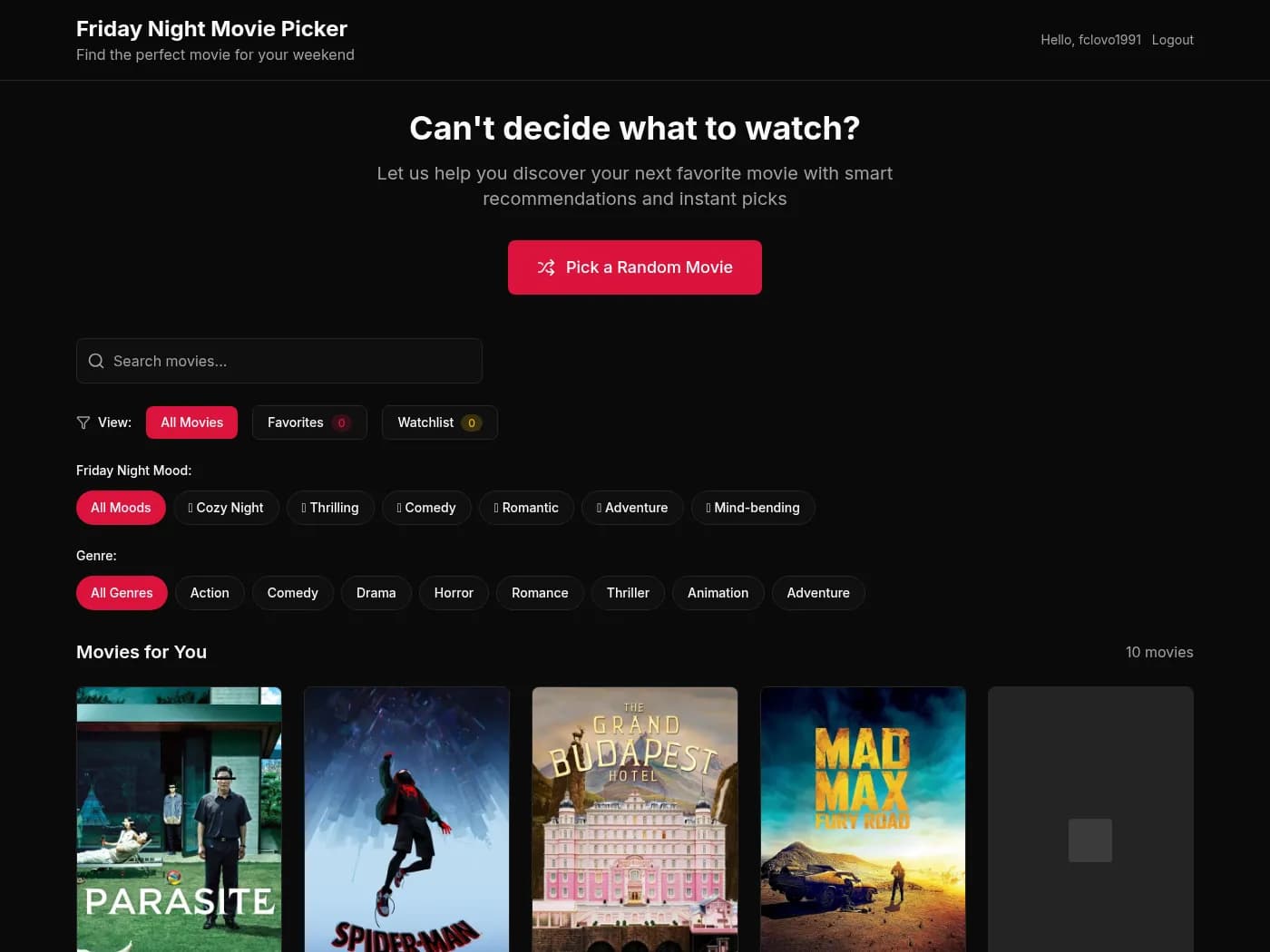 Friday Night Movie Picker