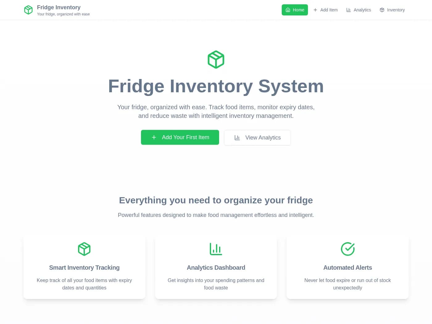 Fridge Inventory System – Organize and Track Food Effortlessly