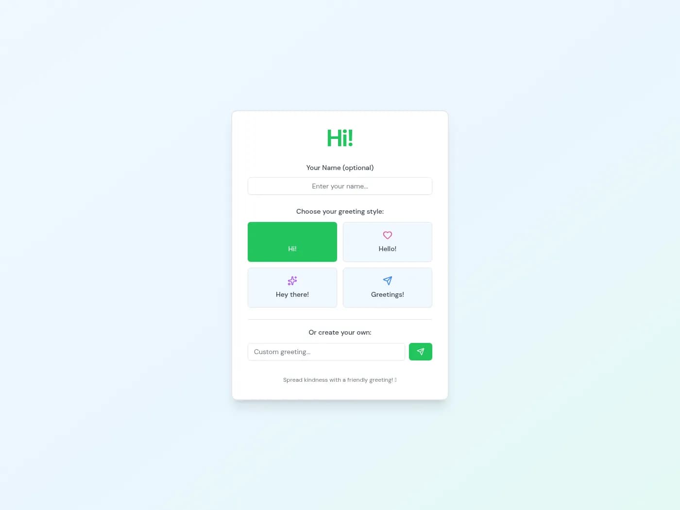 Friendly Greeting App