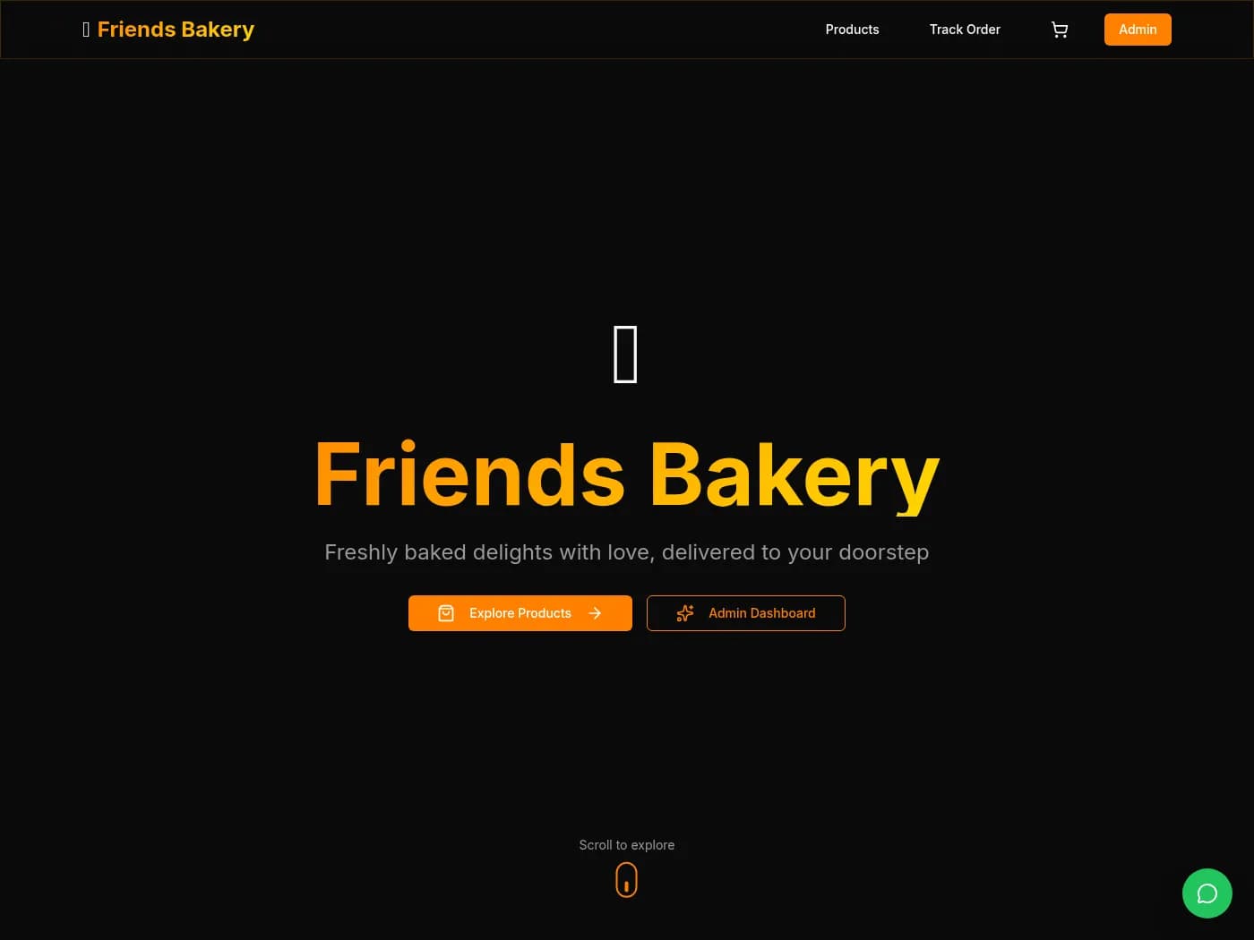 Friends Bakery 3D Animated Website and Admin Dashboard