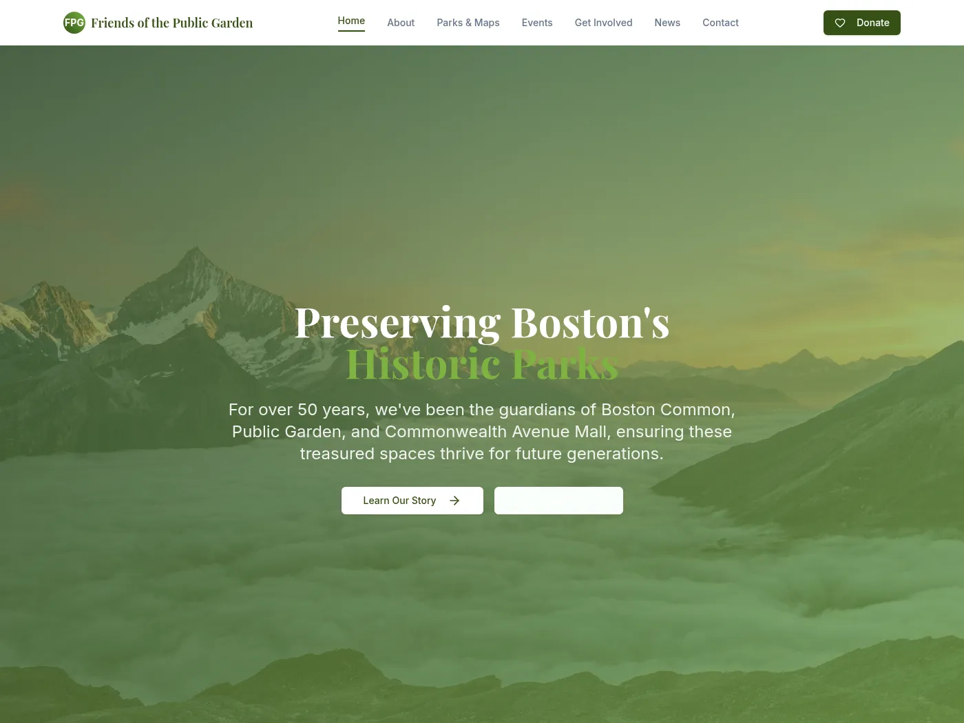 Friends of the Public Garden Interactive Website & Donor Platform