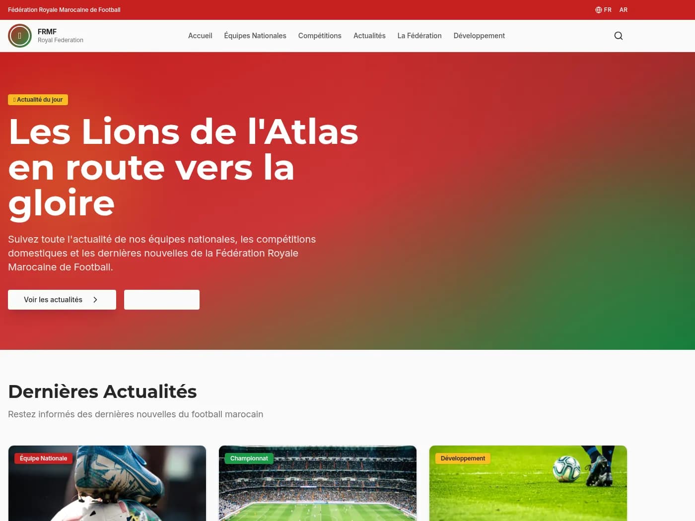 FRMF.ma Football Federation Web Clone