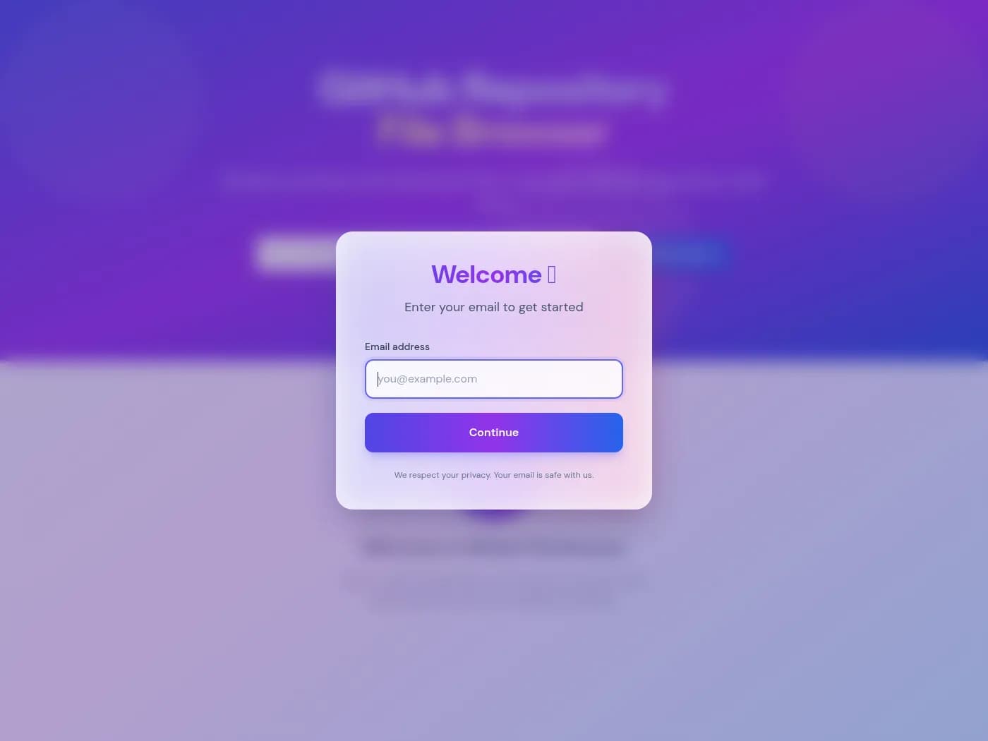 Frosted Email Gate for GitHub Downloader