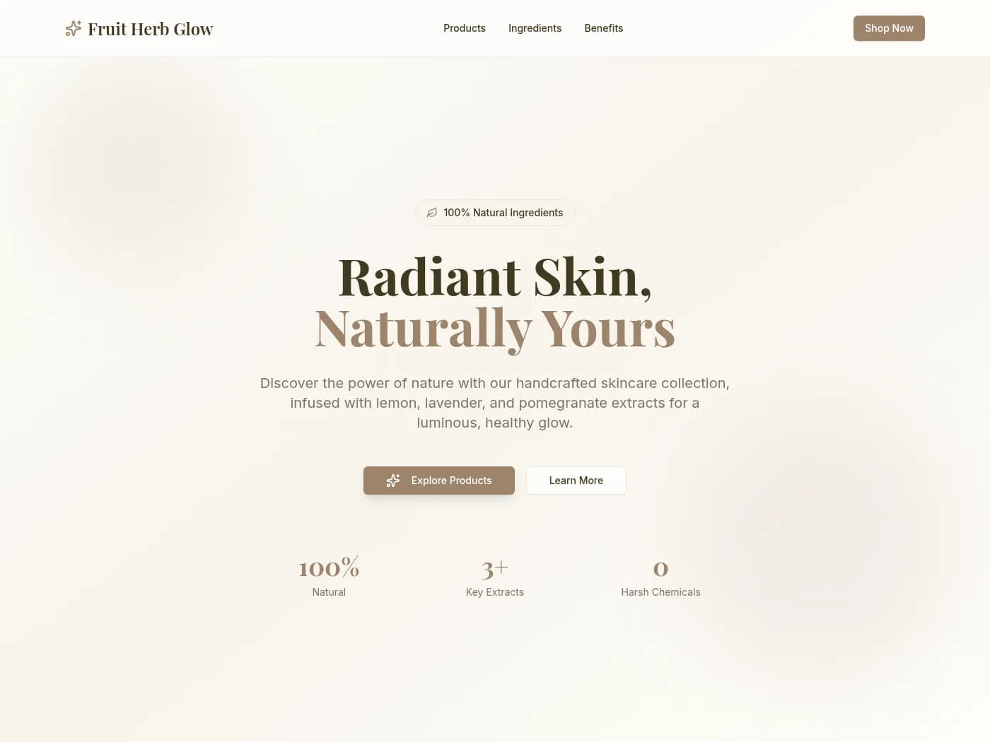Fruit Herb Glow Skincare Website