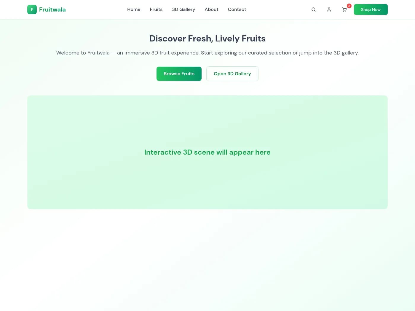 Fruitwala 3D Interactive Web Experience