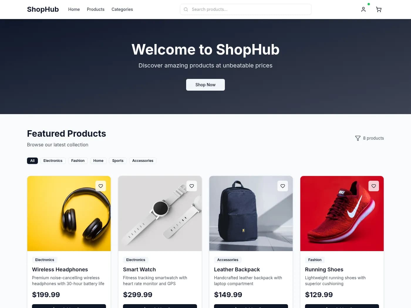 Full-Featured Ecommerce Website