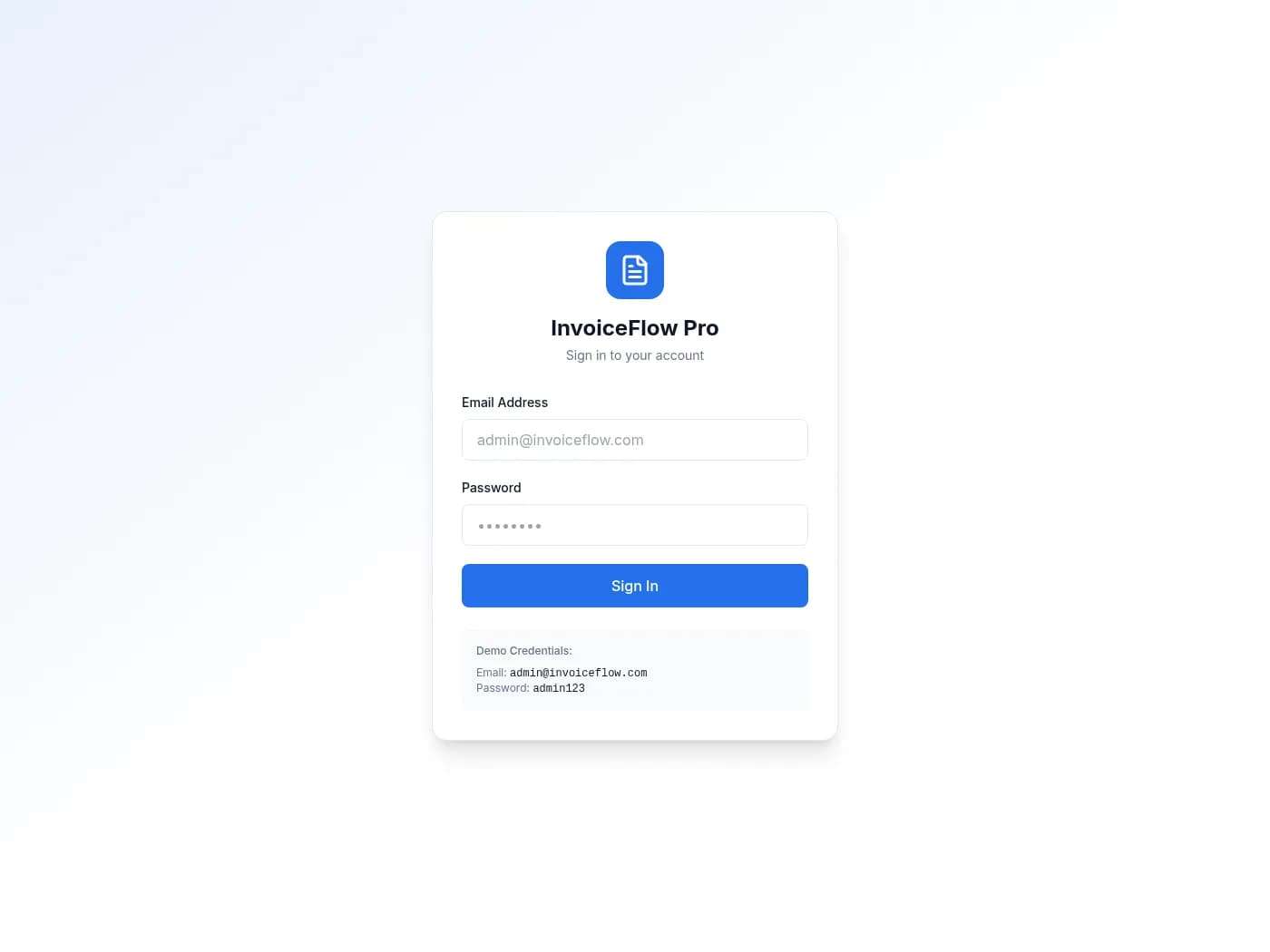 Full-Stack Role-Based Invoicing Web App