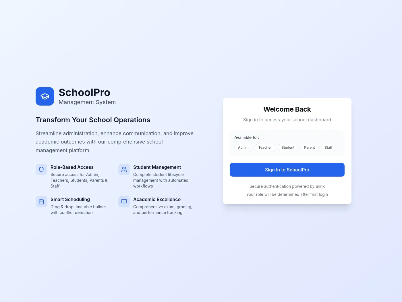 Full Stack School Management System with Customizable Admin GUI