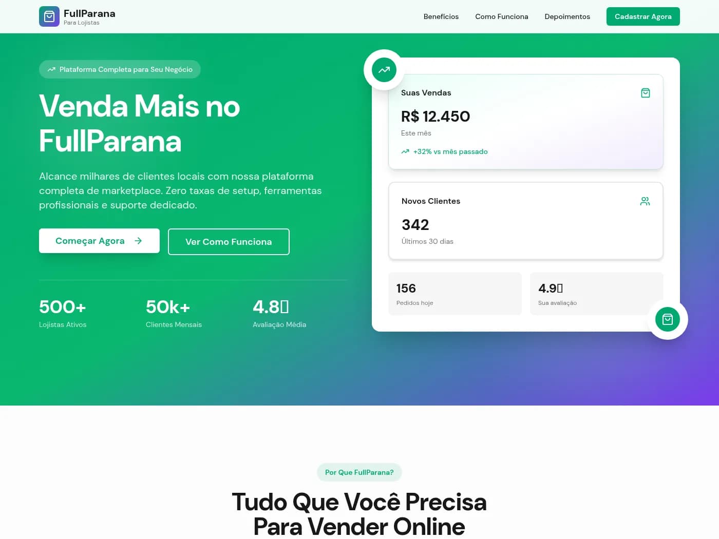 FullParana Local Merchant Landing Page