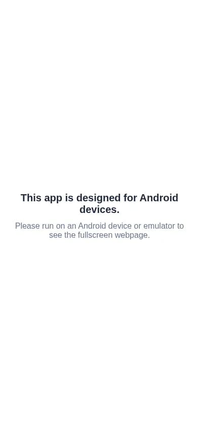 Fullscreen Webpage Android App