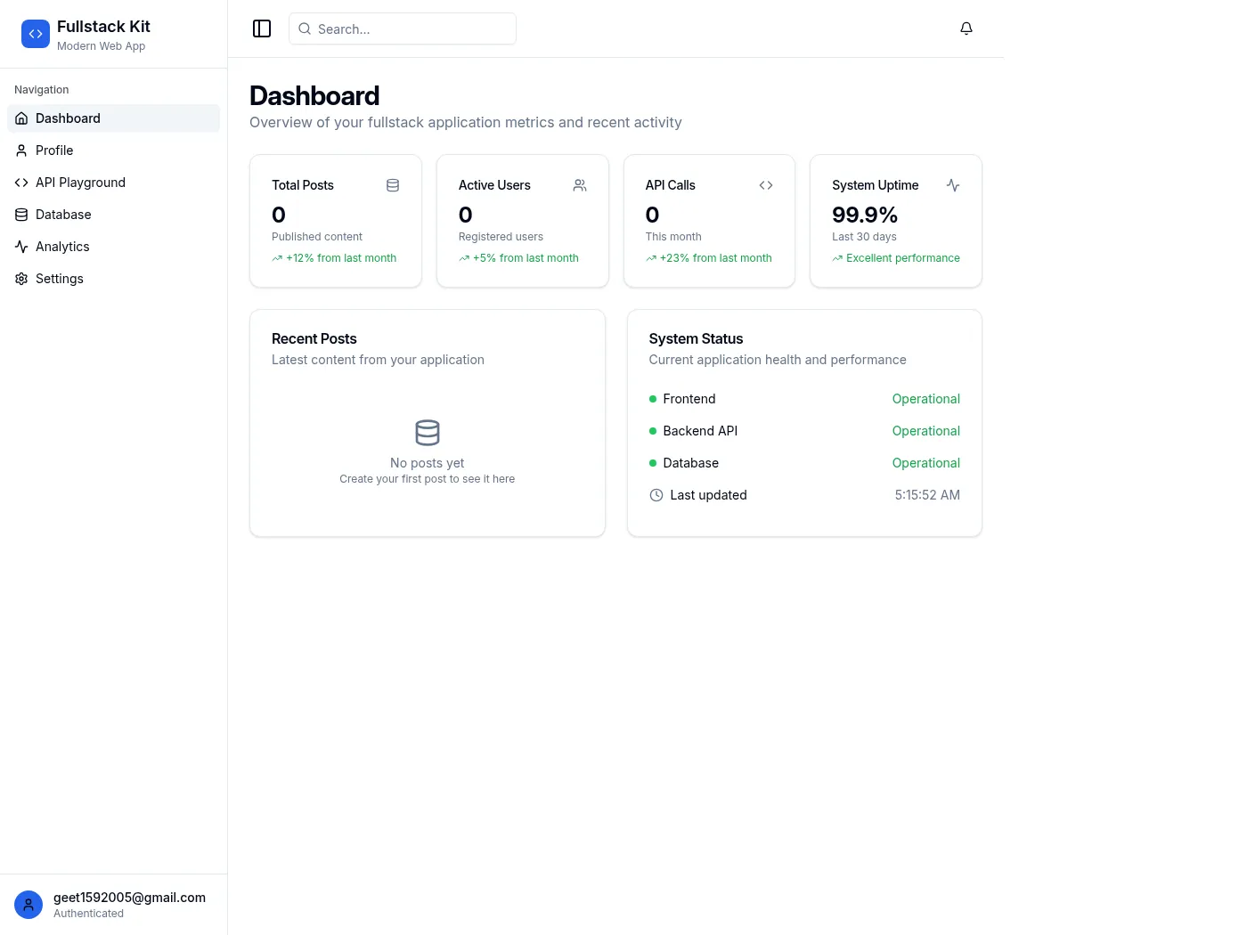 Fullstack Starter: Web App with Backend