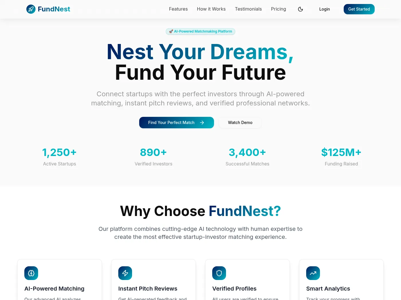 FundNest: AI-Powered Startup-Investor Matchmaking Platform