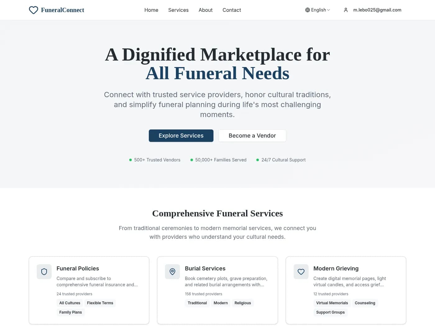 FuneralConnect: Culturally Sensitive End-to-End Funeral Marketplace