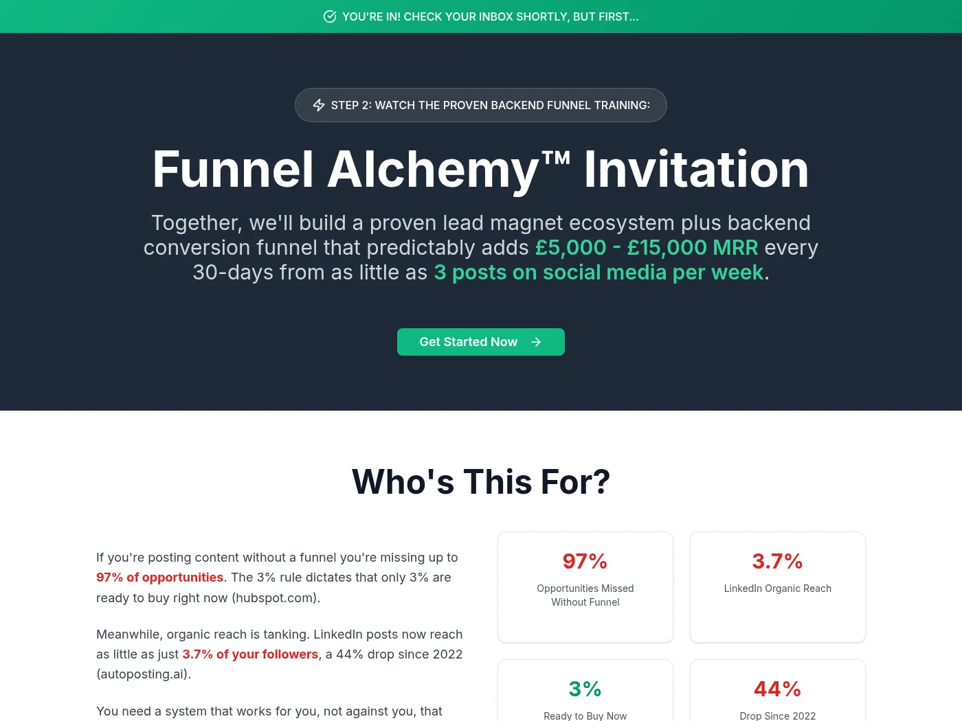 Funnel Alchemy™ Offer Website
