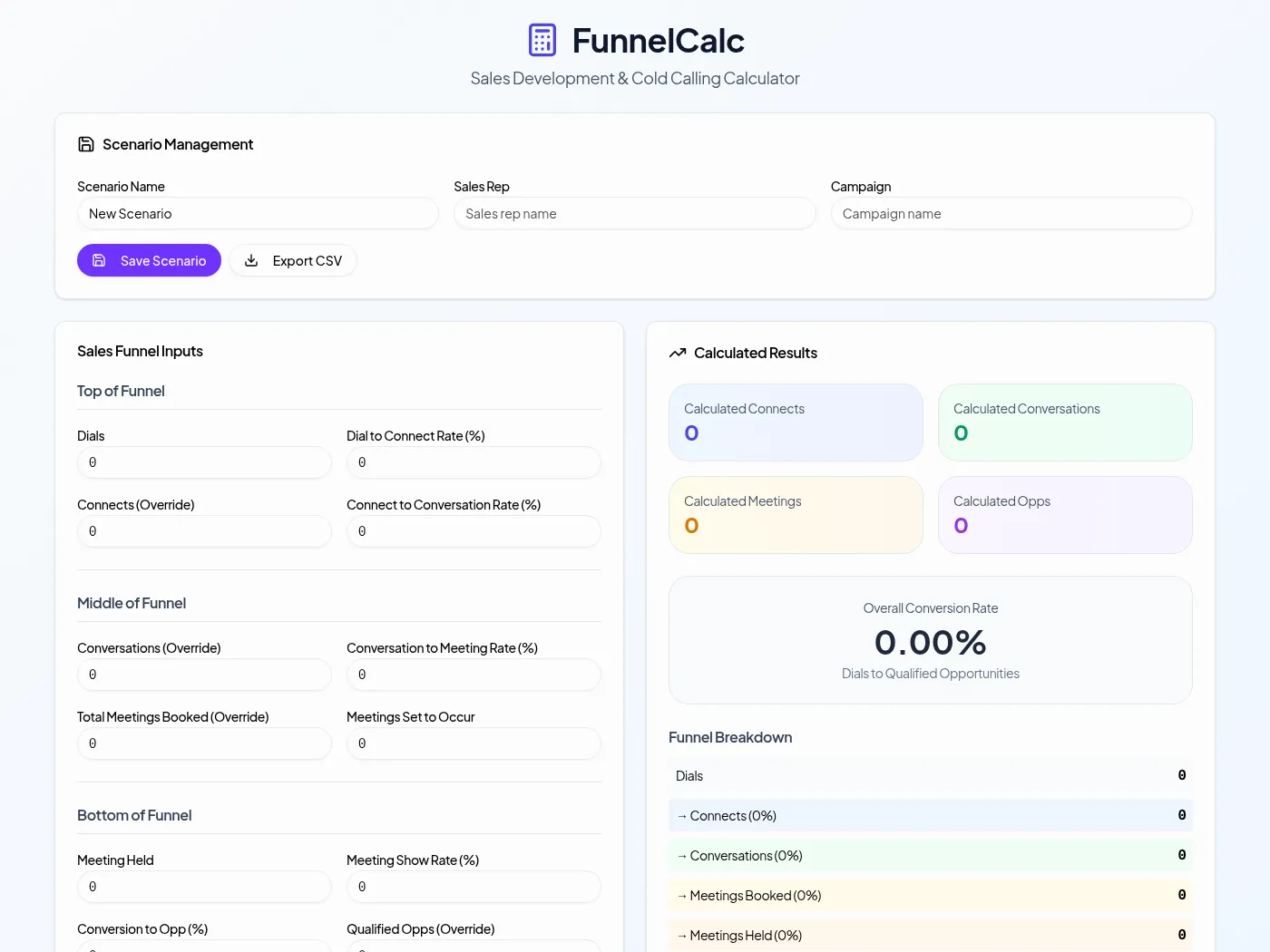 FunnelCalc: Interactive Top-of-Funnel Calculator