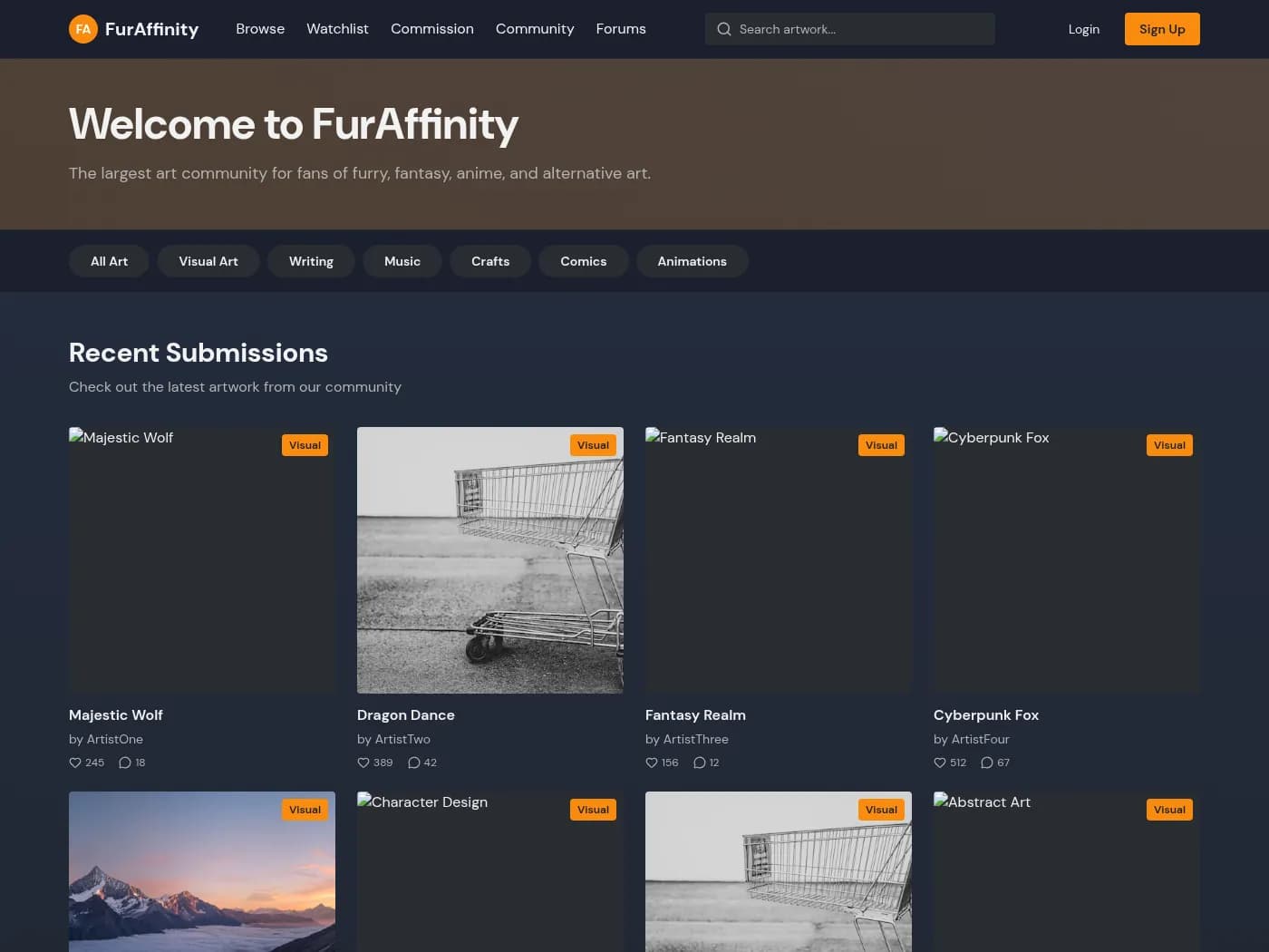 FurAffinity Clone - Community Art Sharing Platform