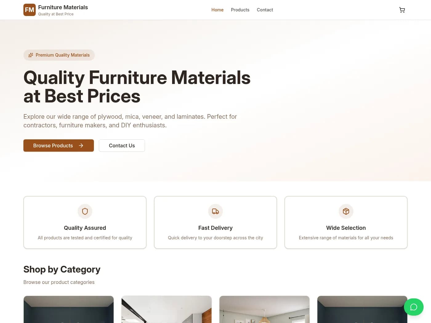 Furniture Materials Ecommerce Platform