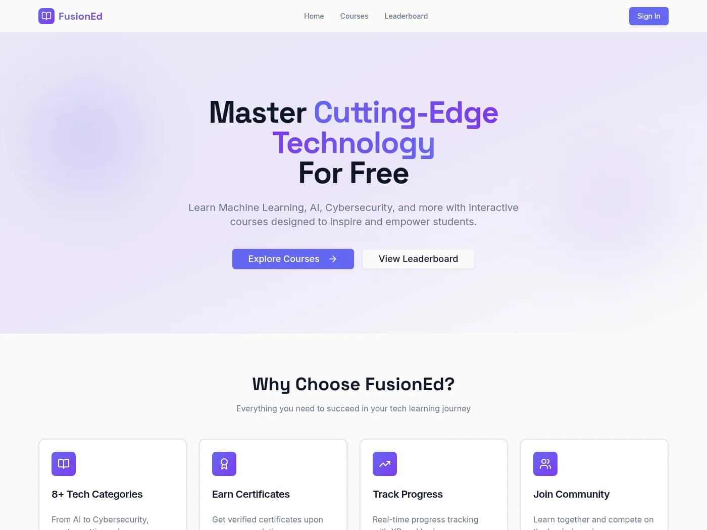 FusionEd: Interactive Tech Learning Platform