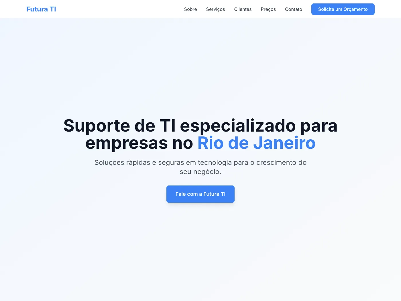 Futura TI Professional SEO-Optimized Landing Page
