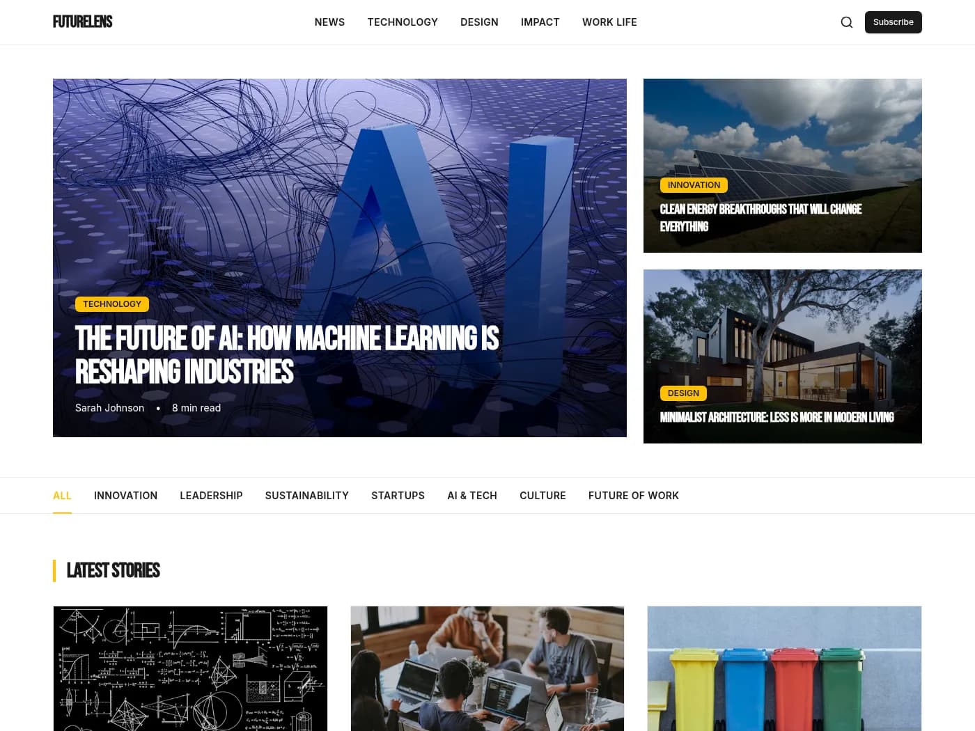 FutureLens Magazine: A FastCompany-Inspired Modern News Platform
