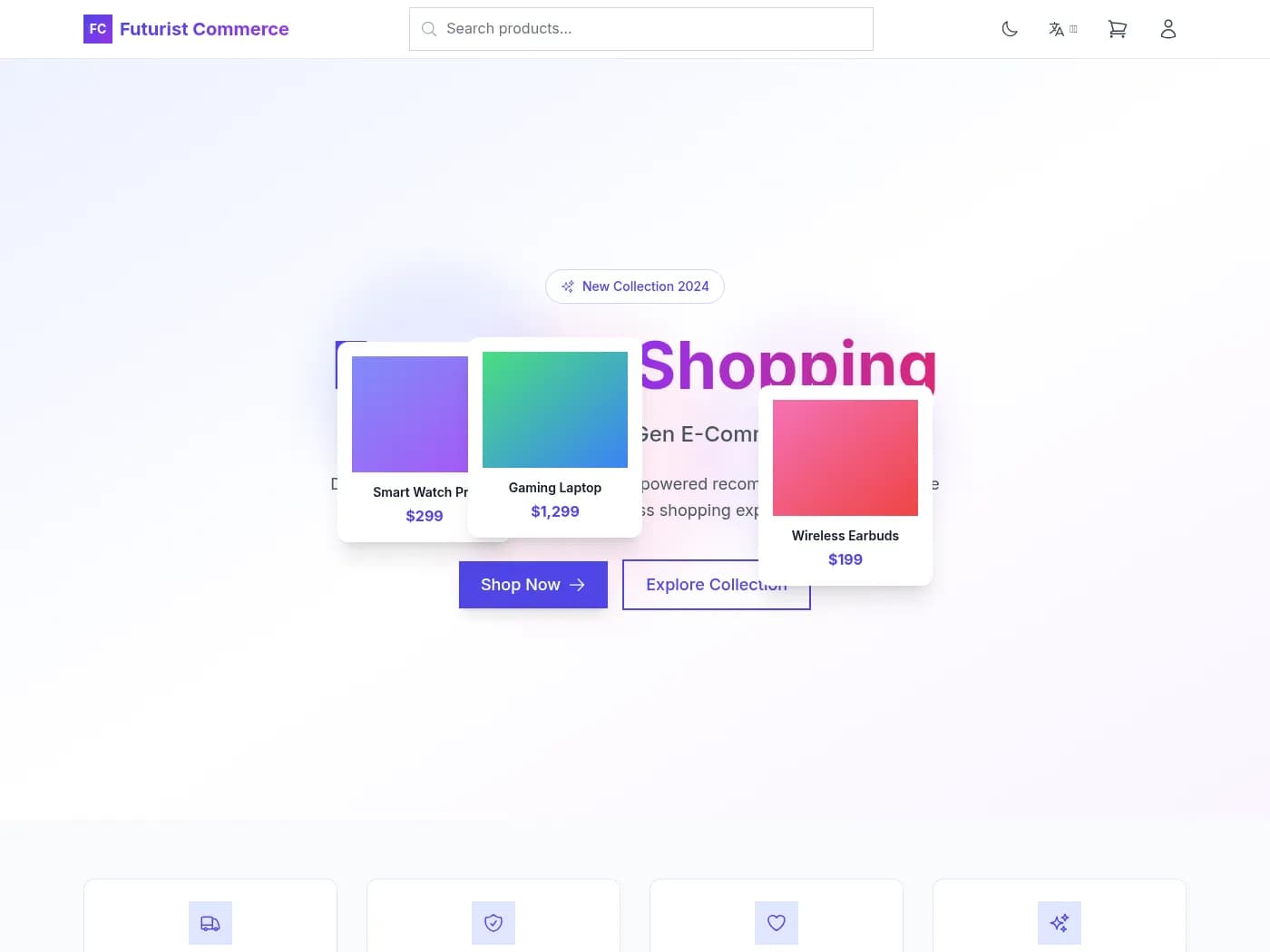 Futurist Commerce: Next-Gen E-Commerce Platform & Admin Dashboard