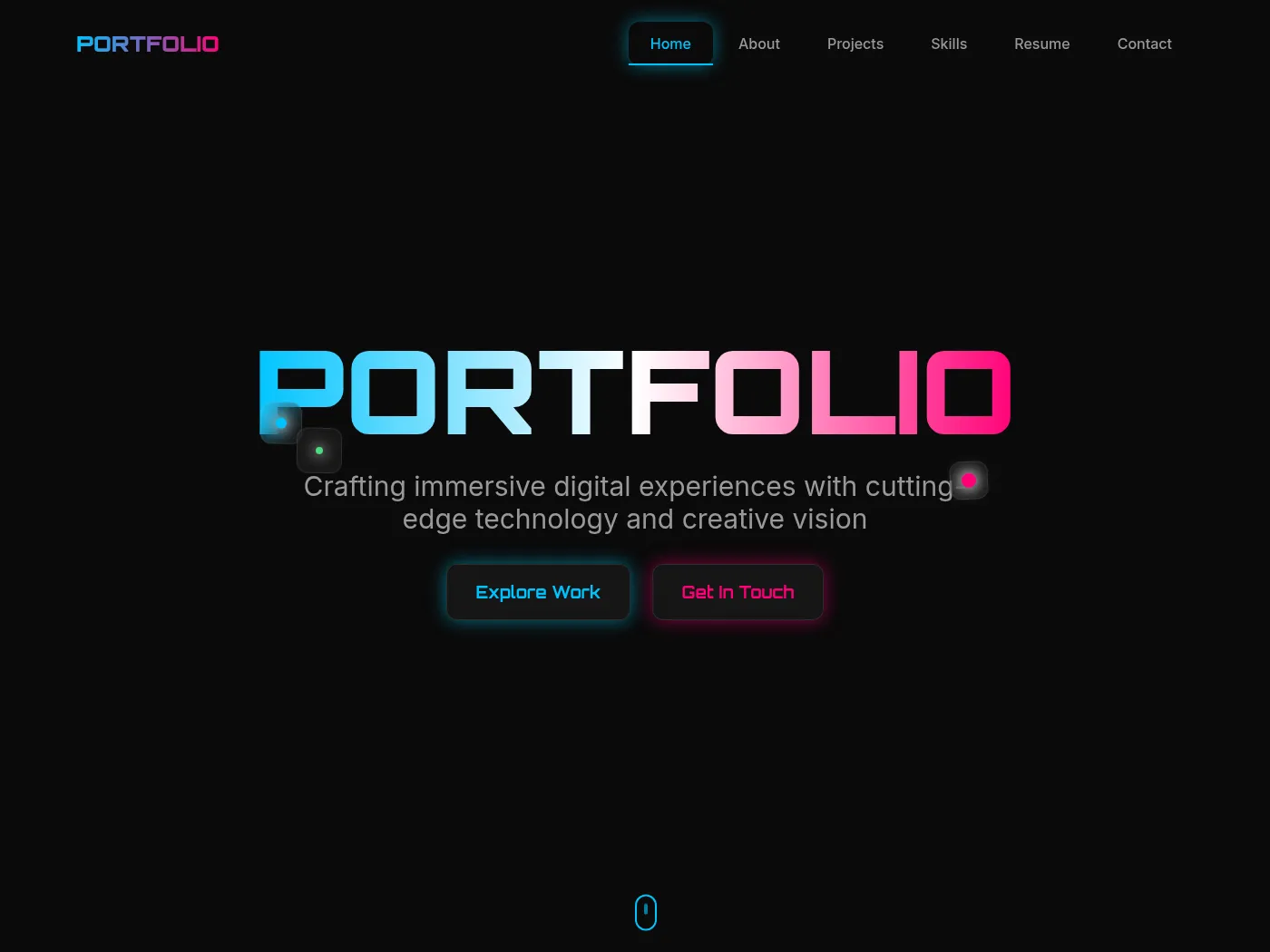 Futuristic 3D Animated Portfolio