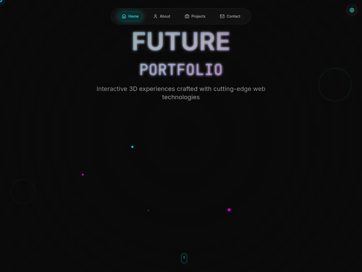 Futuristic Interactive 3D Portfolio Website