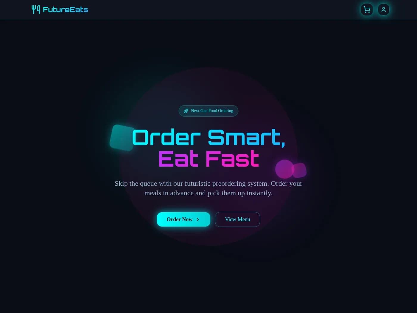 Futuristic College Canteen Preordering Web App