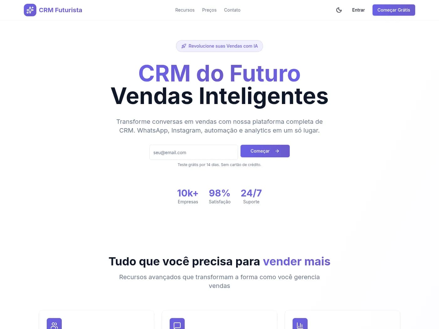 Futuristic CRM SaaS Platform with Advanced Integrations