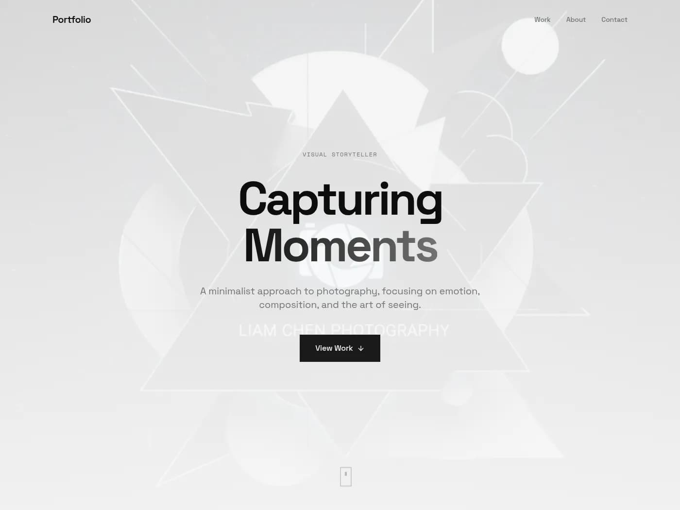 Futuristic Minimalist Photographer Portfolio