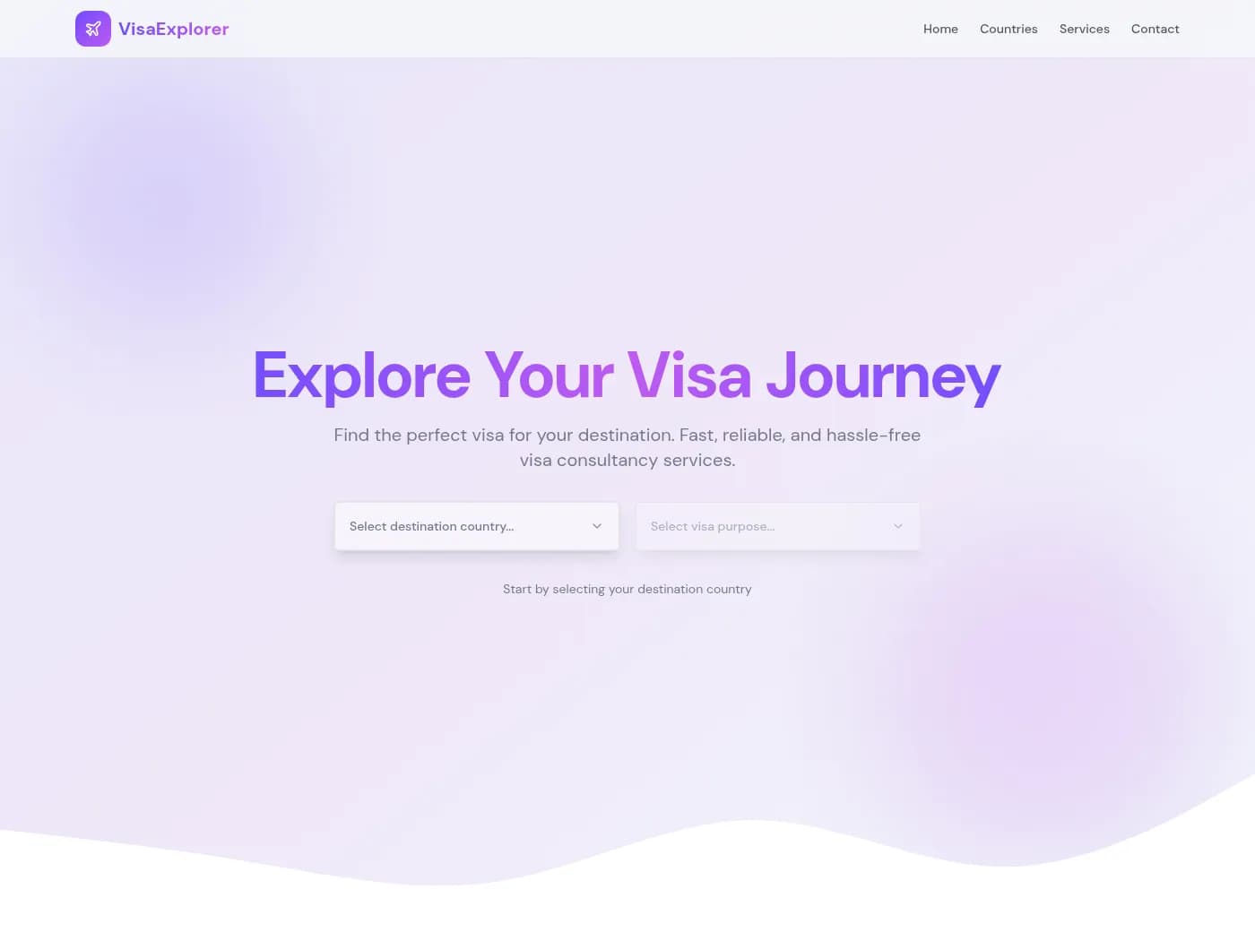 Futuristic Visa Explorer Web App