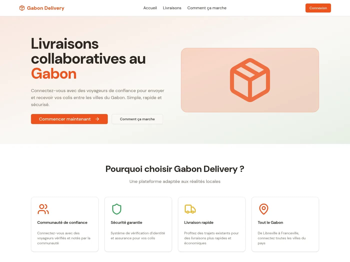 Gabon P2P Delivery Hub