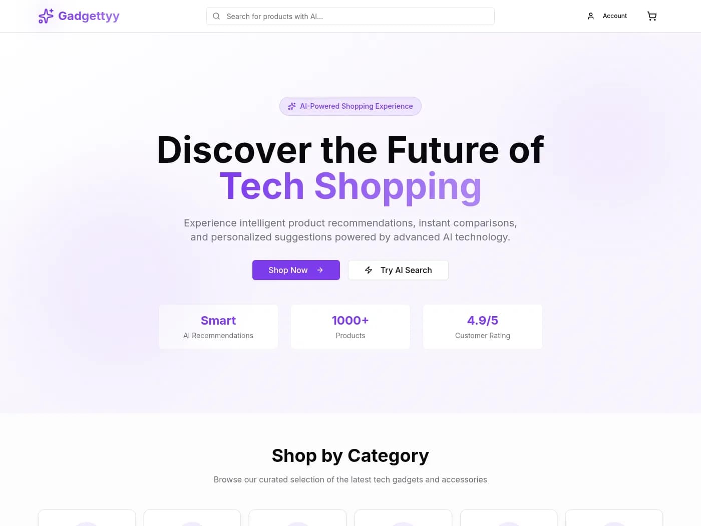 Gadgettyy AI-Powered Shopify Storefront