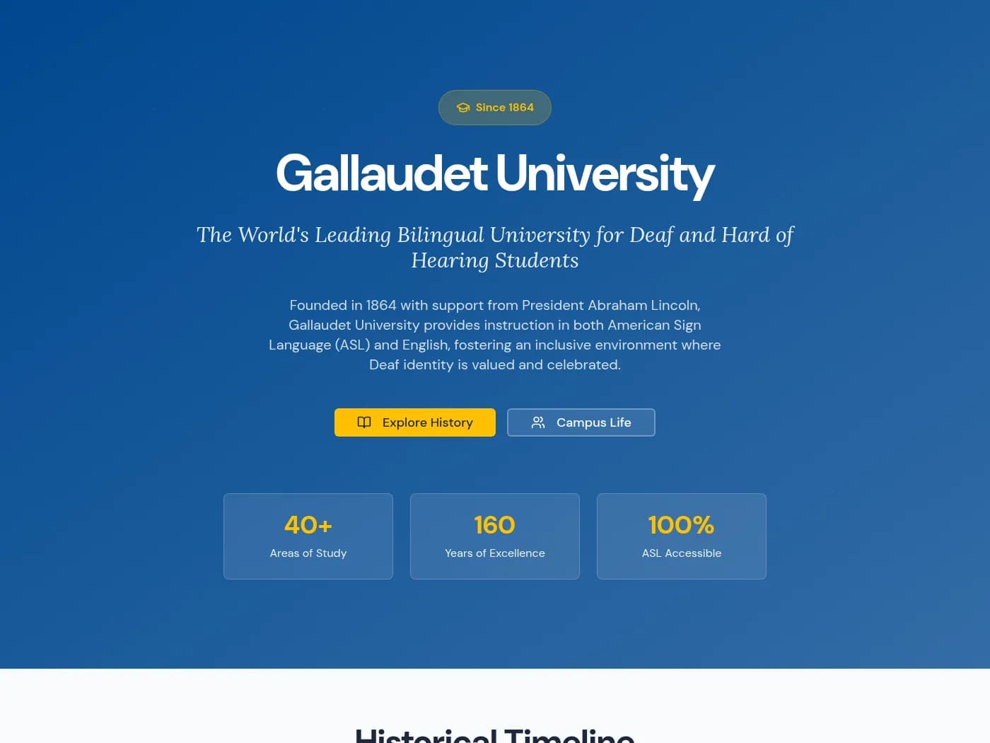 Gallaudet University Interactive Historical Showcase