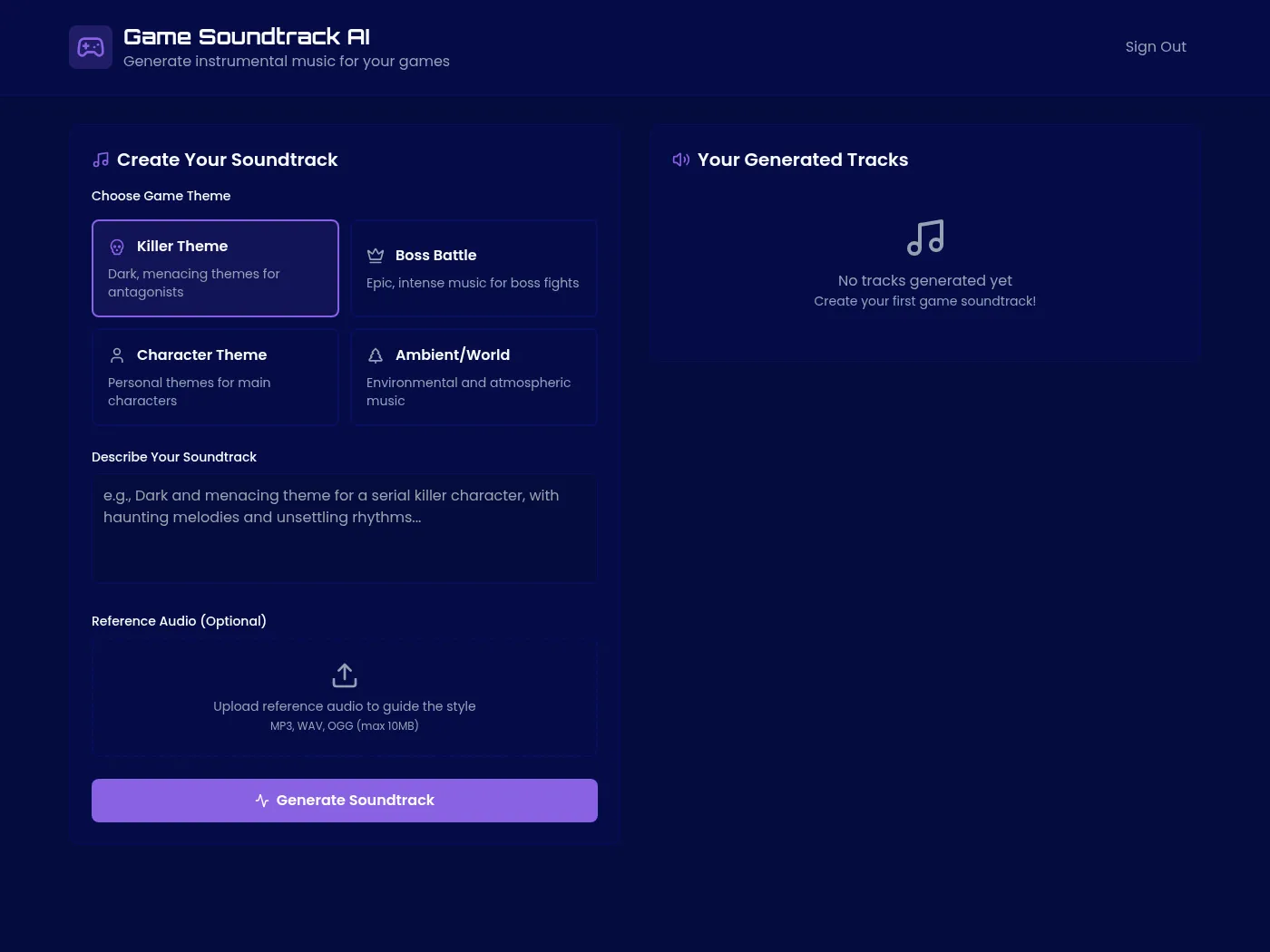 Game-Focused AI Soundtrack Generator