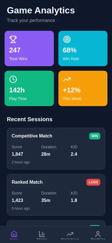Game Analytics Mobile App
