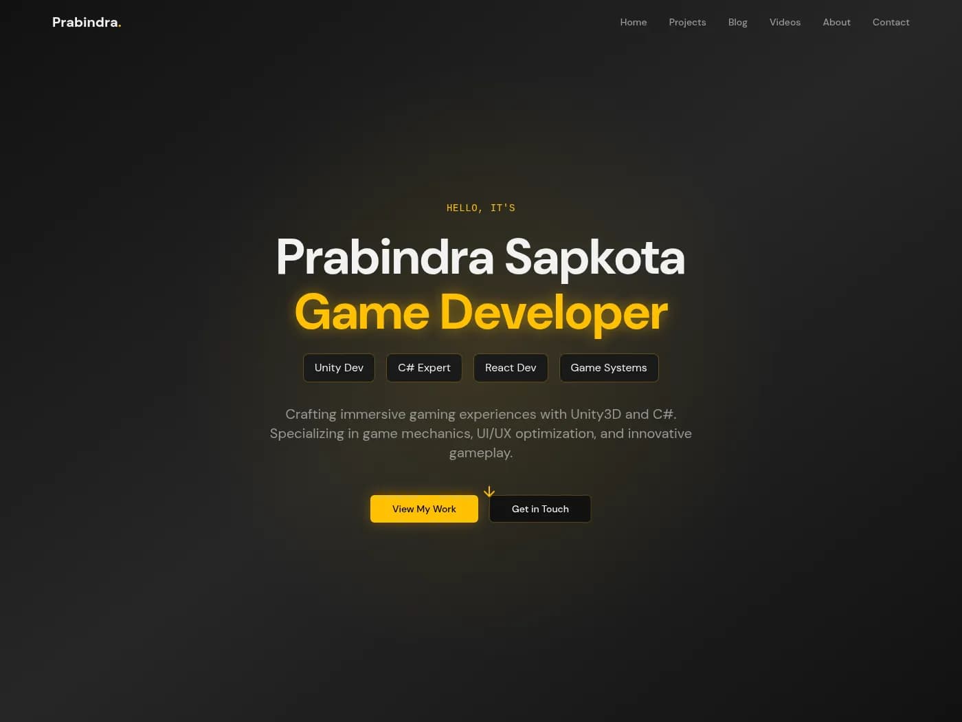 Game Developer Portfolio Enhancement