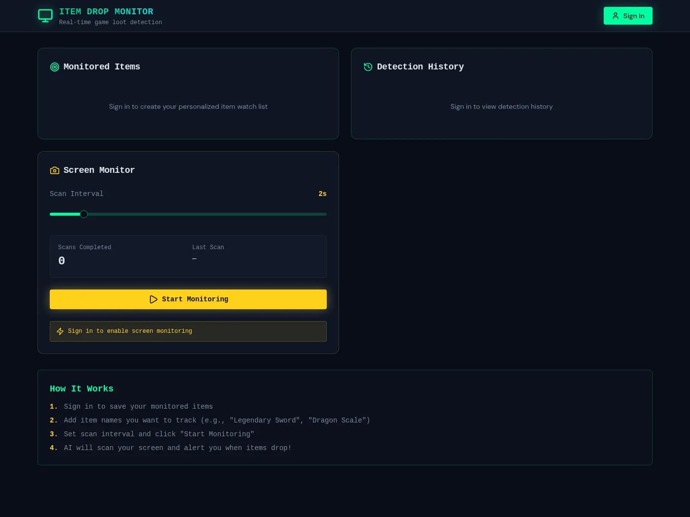 Game Drop Item Notifier