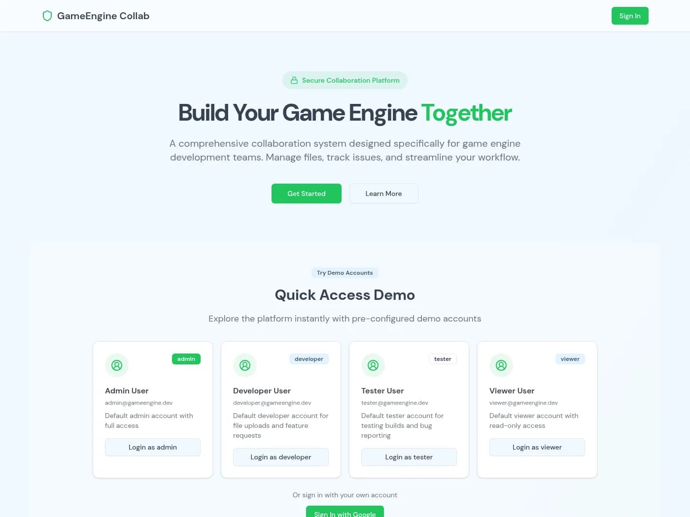 Game Engine Collaborative Development Platform