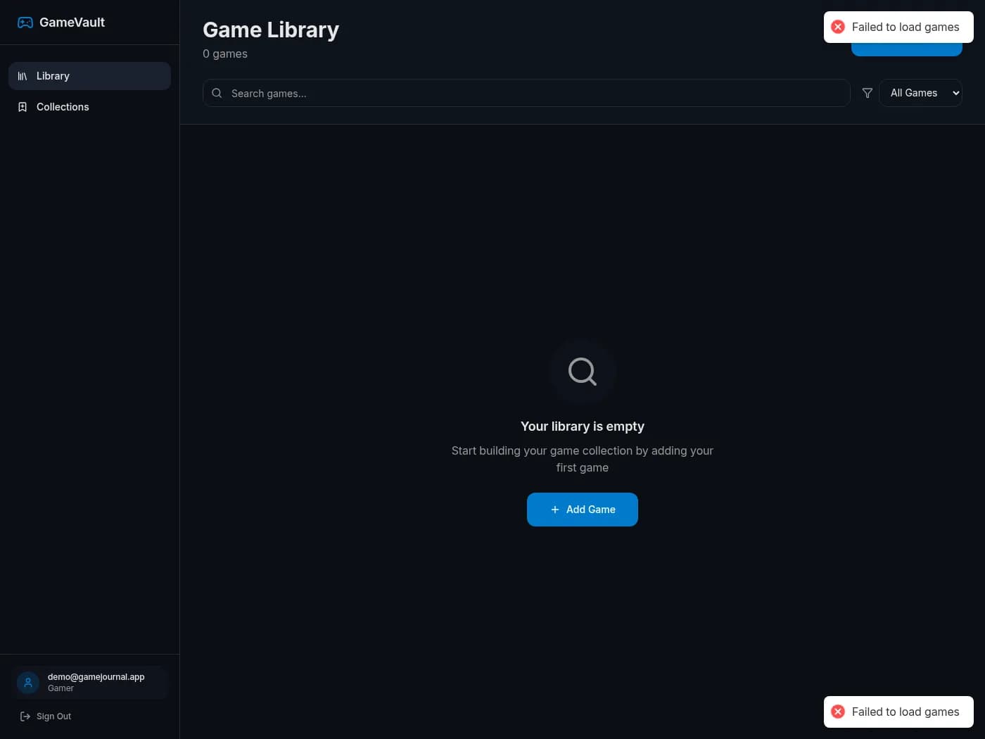 Game Journal & Collection Curator