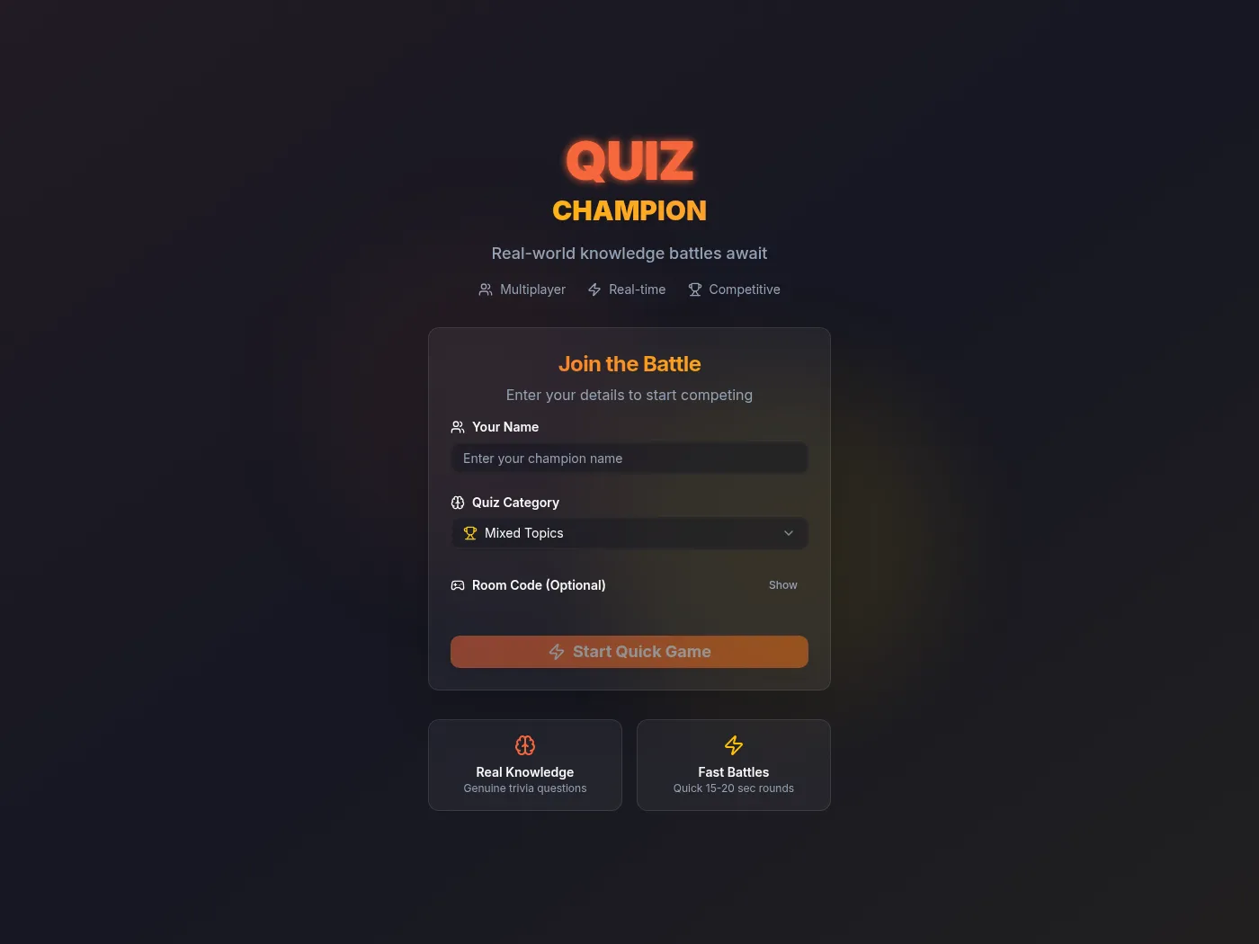 Game Show Multiplayer Trivia Challenge