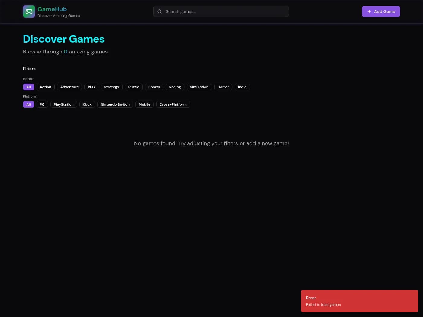 Game Showcase Web Portal