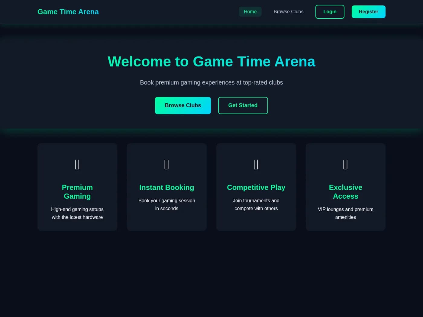 Game Time Arena Modular Front-End Booking Web App