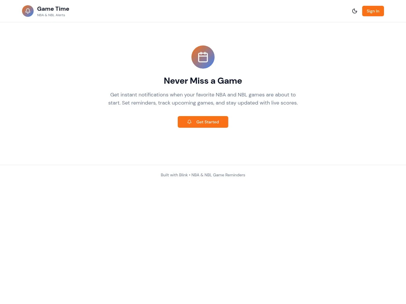 Game Time Reminder - NBL & NBA Alerts