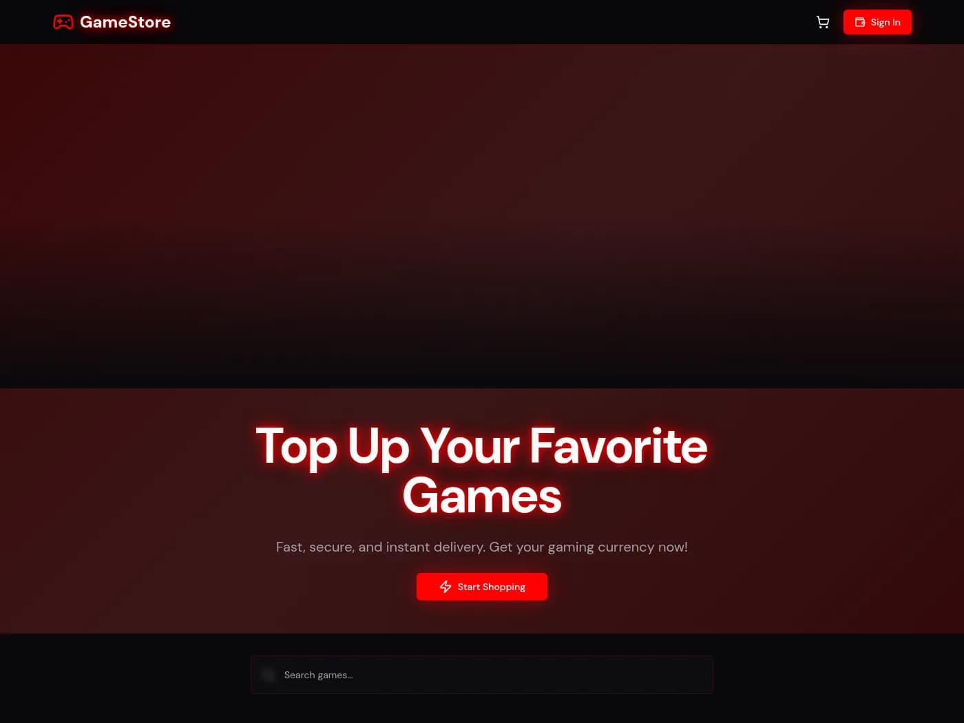 Game Top-Up Website with Interactive 3D Features