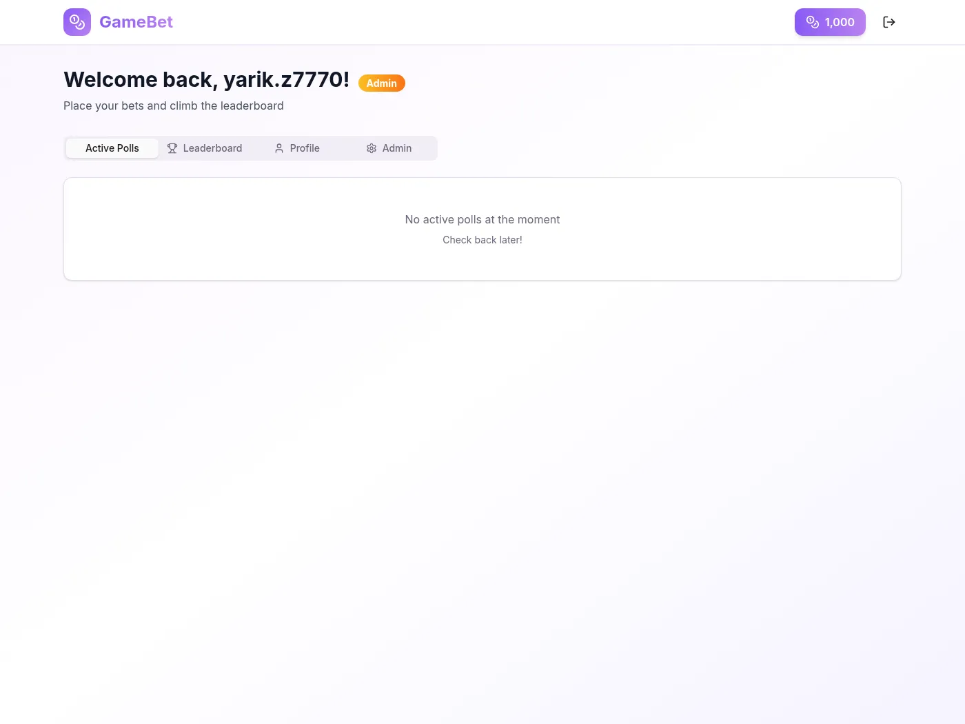 GameBet: Interactive Poll Betting with In-Game Currency
