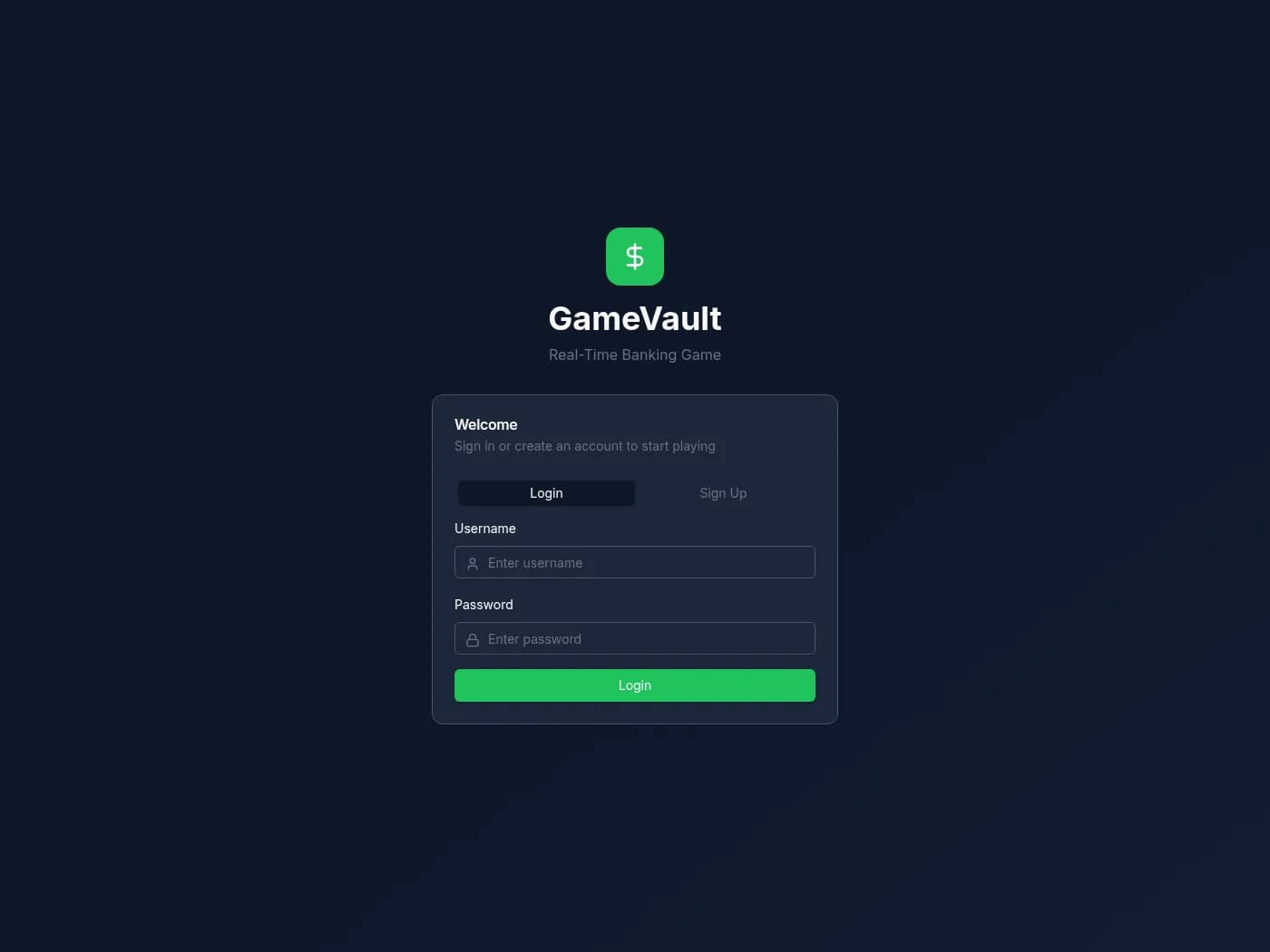 GameVault: Online Real-Time Banking Game