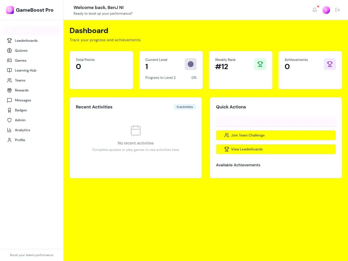 Gamified Engagement Platform for Sales & Solutions Teams