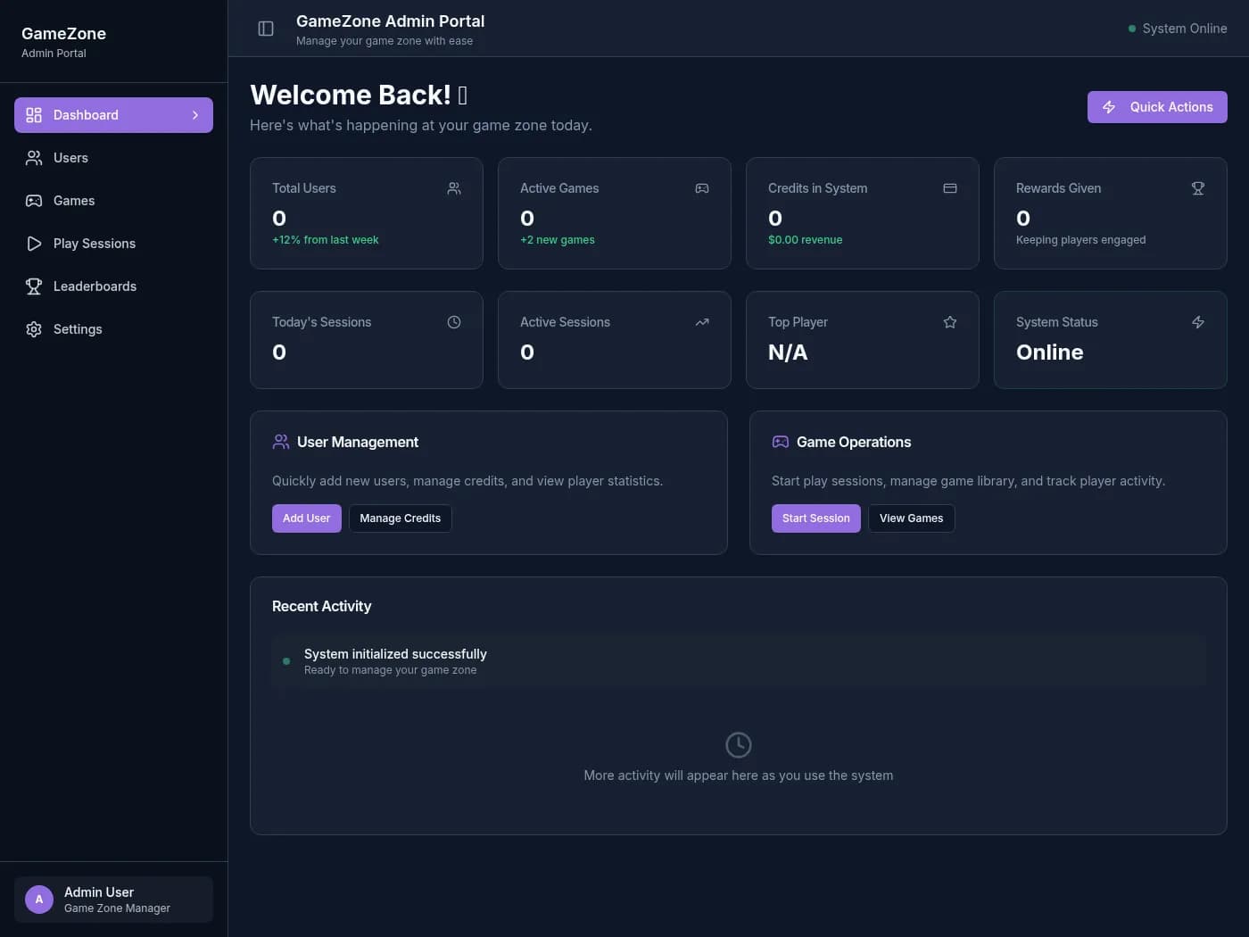 Gamified Customer Management System for Game Zone