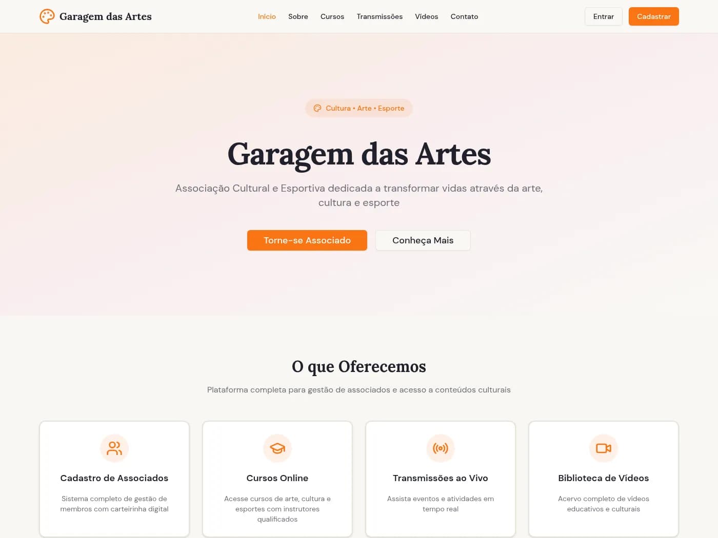 Garagem das Artes Association Portal
